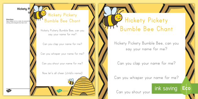 Hickety Pickety Bumble Bee Group Activity (Teacher-Made)