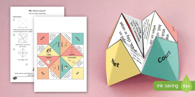 KS2 PE Games Fortune Teller Chatterbox (teacher made)
