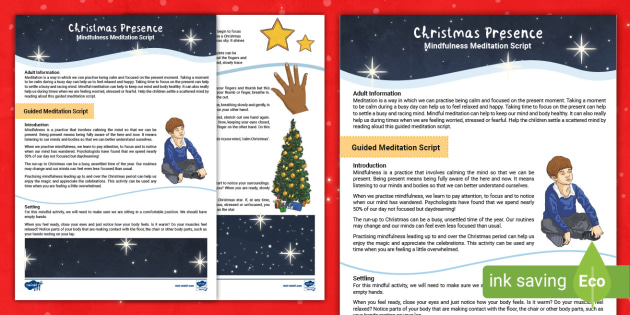 Christmas Presence Meditation Script | Easy to Print