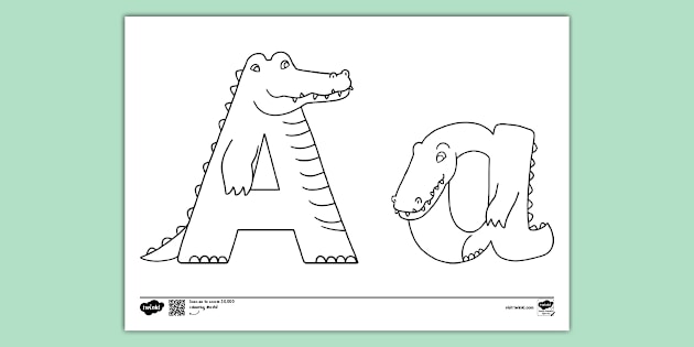 Letter A Is For Alligator Coloring Page Free Printable