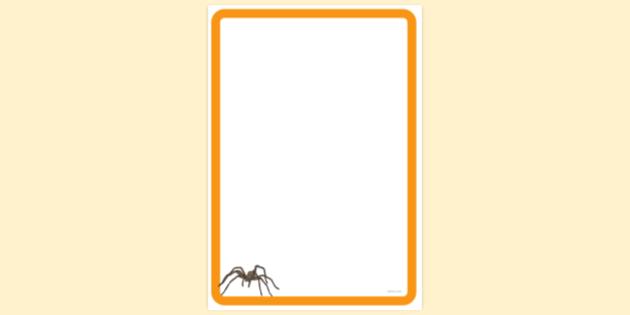 FREE! - Realistic Spider Page Border | Page Borders | Twinkl