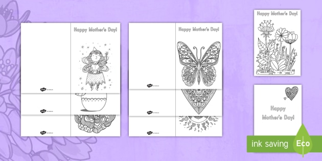 Mother's Day Mindfulness Coloring Cards - mother's day, cards, coloring ...