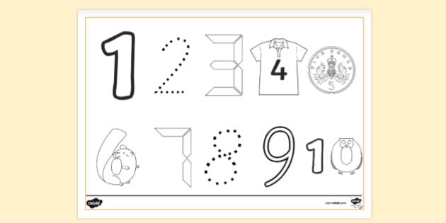 FREE! - Number Colouring Page 1 to 10 | Number Formation Colouring