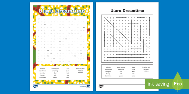 Uluru Dreaming Word Search