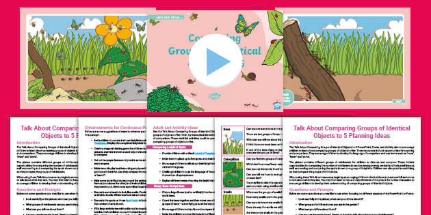 Talk About Comparing Groups of Identical Objects to 5 Maths PowerPoint and