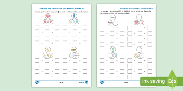 Addition And Subtraction Fact Families 5. Add & Sub. Fact Family Mr.
