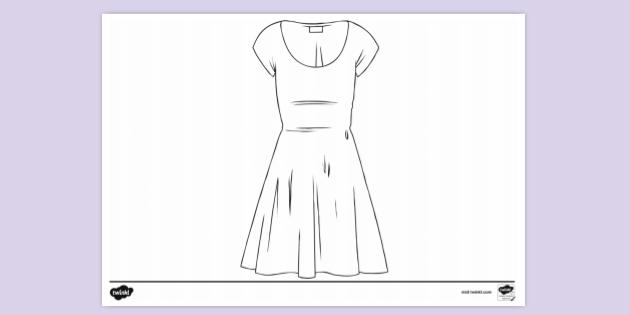 FREE! - Summer Dress Colouring Sheet | Colouring Sheets | Twinkl
