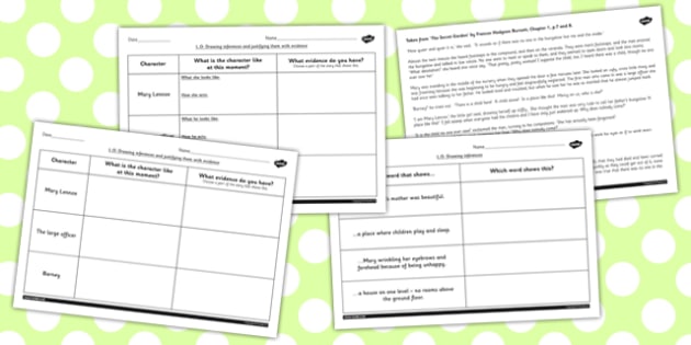 The Secret Garden Inferences Worksheet / Activity Sheets