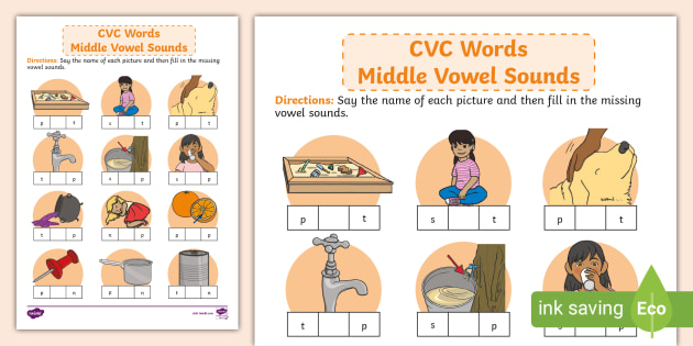 Cvc Medial Vowel Worksheet