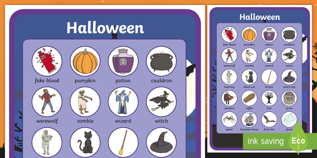 Halloween Aistear Vocabulary Poster (teacher made)