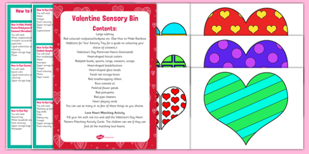 Valentine Themed Sensory Bin and Resource Pack