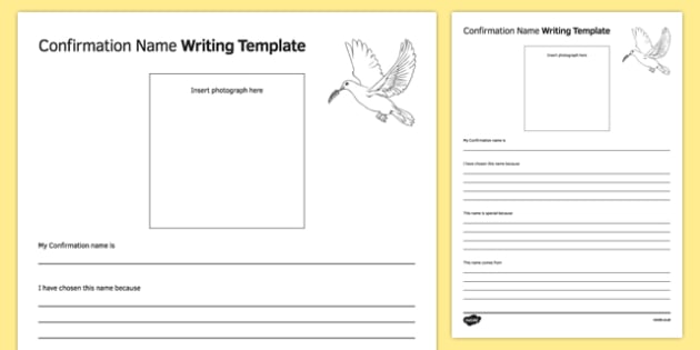 Confirmation Name Writing Template (teacher made)