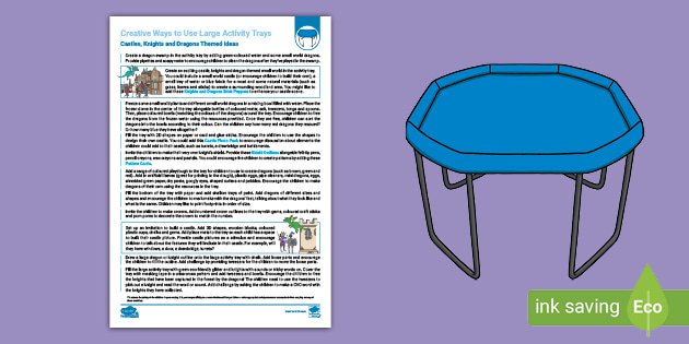 Castles, Knights and Dragon-Themed Ideas for Activity Trays