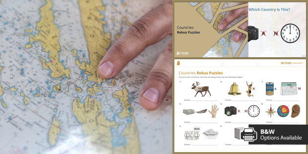 * NEW * KS3 Countries Rebus Puzzles Activity Pack 1