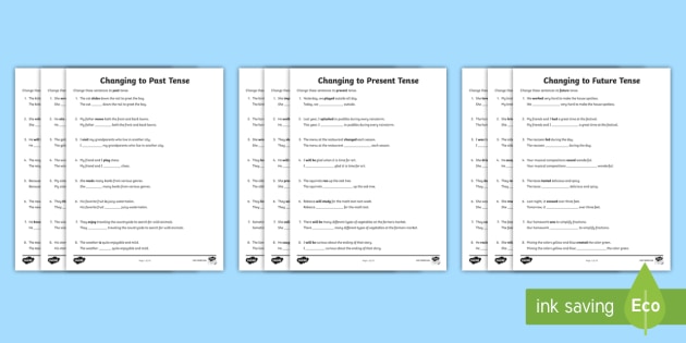 Changing Tense (Past, Present, Future) Teaching Pack