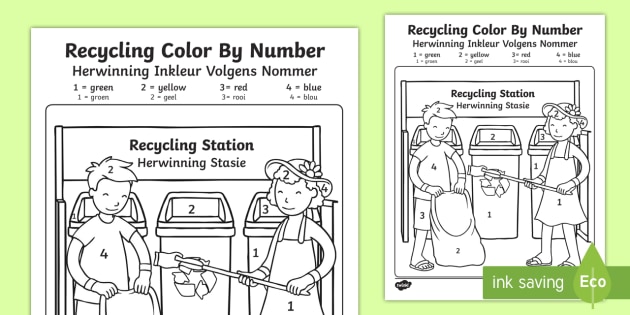 Recycling Colour by Number (teacher made)