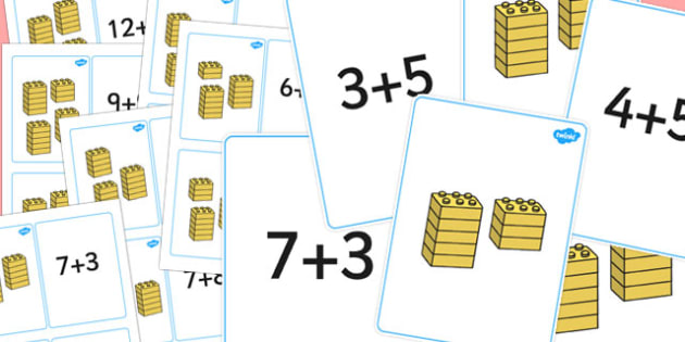 Building Brick Addition Matching Cards (teacher made)