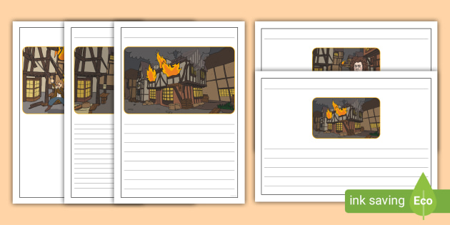 The Great Fire of London Writing Frames Lined (teacher made)