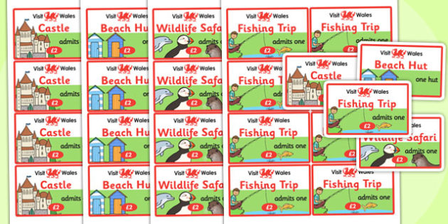 Wales Tourist Information Role Play Tickets (teacher made)