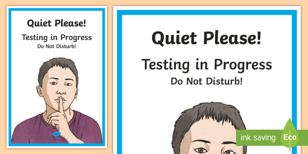 Testing in Progress Display Poster (teacher made)