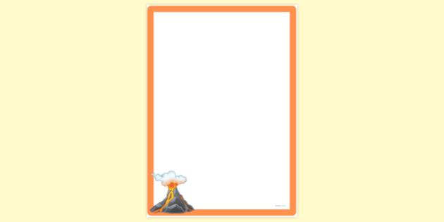 FREE! - * NEW * Simple Volcano Page Border | Page Borders | Twinkl