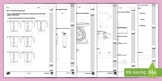 Year 4 Measurement Assessment Pack (teacher made)
