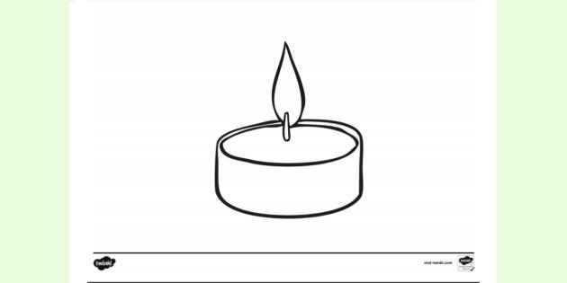 FREE! - Tea Light Colouring Page (teacher made)
