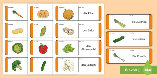 Vegetables Loop Cards German (teacher made)