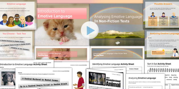 Analysing Emotive Language Lesson Pack Bundle (teacher made)