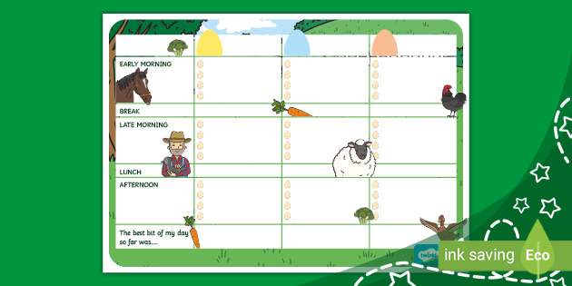 Farm-Themed Daily Planner (a.m. and p.m.) (teacher made)