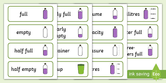 👉 Potions Capacity Word Cards - Primary Maths - Display