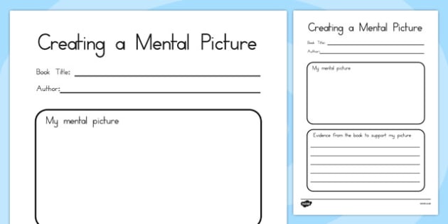 Comprehension: Creating a Mental Picture (teacher made)