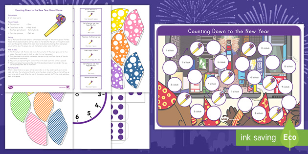 Counting Down to the New Year Board Game - New Year's Eve