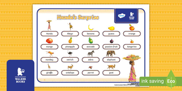 FREE! - Handa's Surprise Word Mat | Walker Books Resources