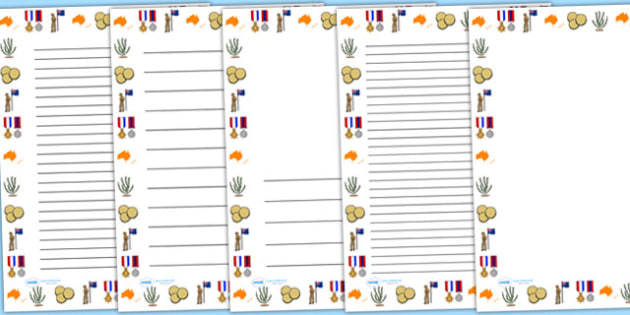 FREE! - Anzac Day Page Borders Portrait - anzac day, australia, borders