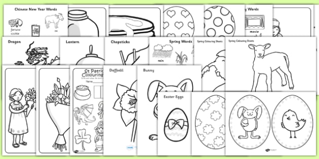 Bumper Spring Term Festivals Colouring Activity Booklet - colour