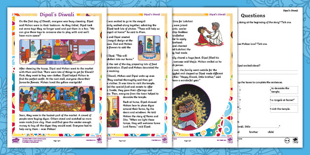 Year 2 Diwali Differentiated Reading Comprehension