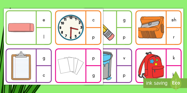 Back to School Beginning Sound Clip Cards | Initial Sounds