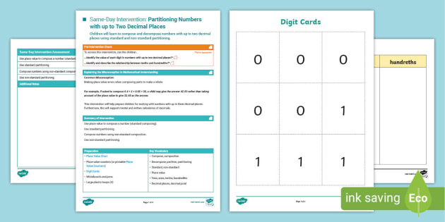 👉 Y5 Intervention: Standard & Non-standard Partitioning 2dps