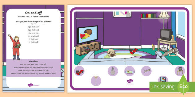 On and Off Concept Can You Find...? Poster and Prompt Card Pack