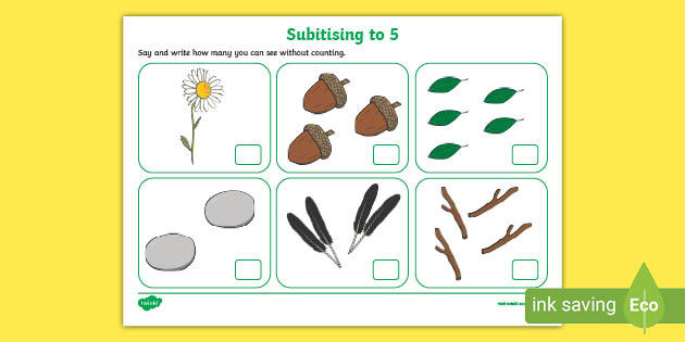 👉 Subitising to 5 Worksheet (teacher made)
