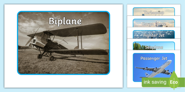 Aeroplanes Display Photos - Transport - EYFS - KS1 - Twinkl