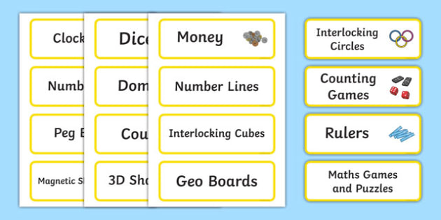 FREE! - Yellow Themed Editable Maths Area Resource Labels