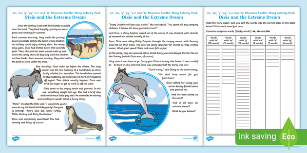 ee, ea, y, ee and ie Phoneme Spotter Story