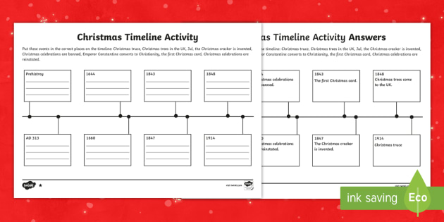 KS2 Christmas Timeline Differentiated Worksheets