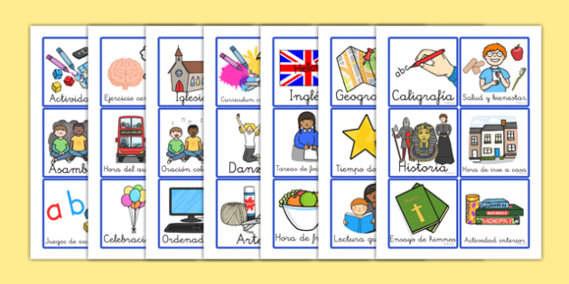 Visual Timetable for KS1 Spanish
