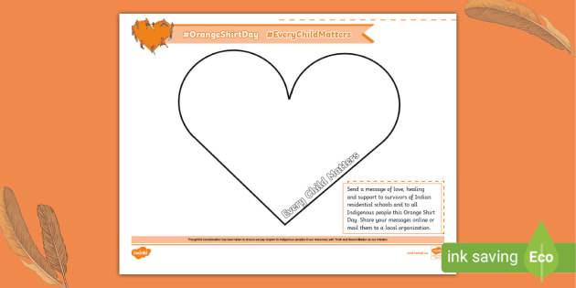 FREE Orange Shirt Day Intermediate Art Activity - Grades 4-6