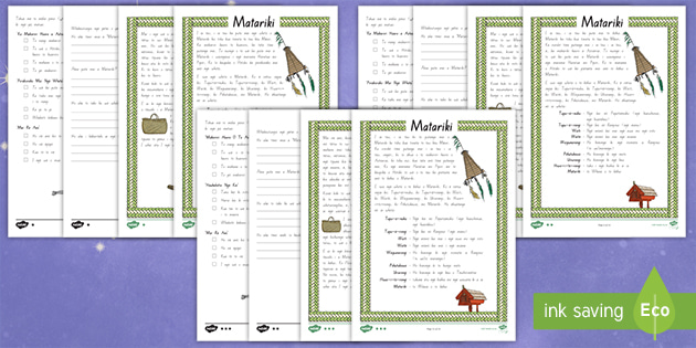 Matariki Te Reo Māori Differentiated Reading Comprehension Activity