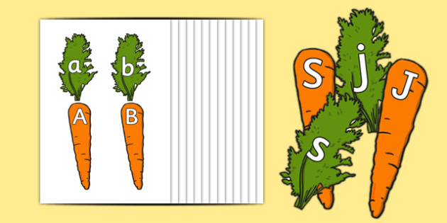 Carrot Upper and Lower Case Matching Activity Pack