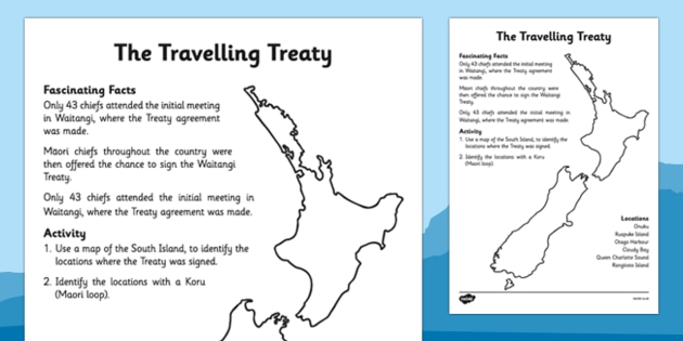 Waitangi Day Worksheet / Activity Sheet The Travelling Treaty